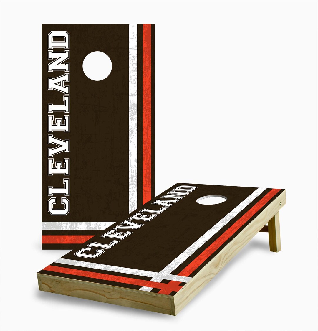 Cleveland Football Team Cornhole Set With Bags Custom Cornhole Game ...