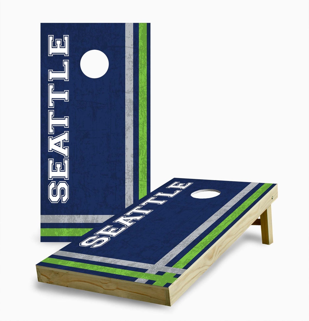 Seattle Football Team Cornhole Set With Bags Custom Cornhole Game ...