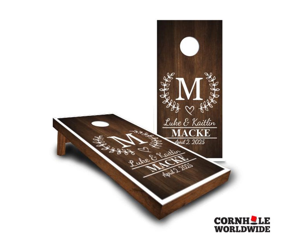 Wedding Favors Outdoor Corn Hole Boards Game – Custom Initial, Names ...