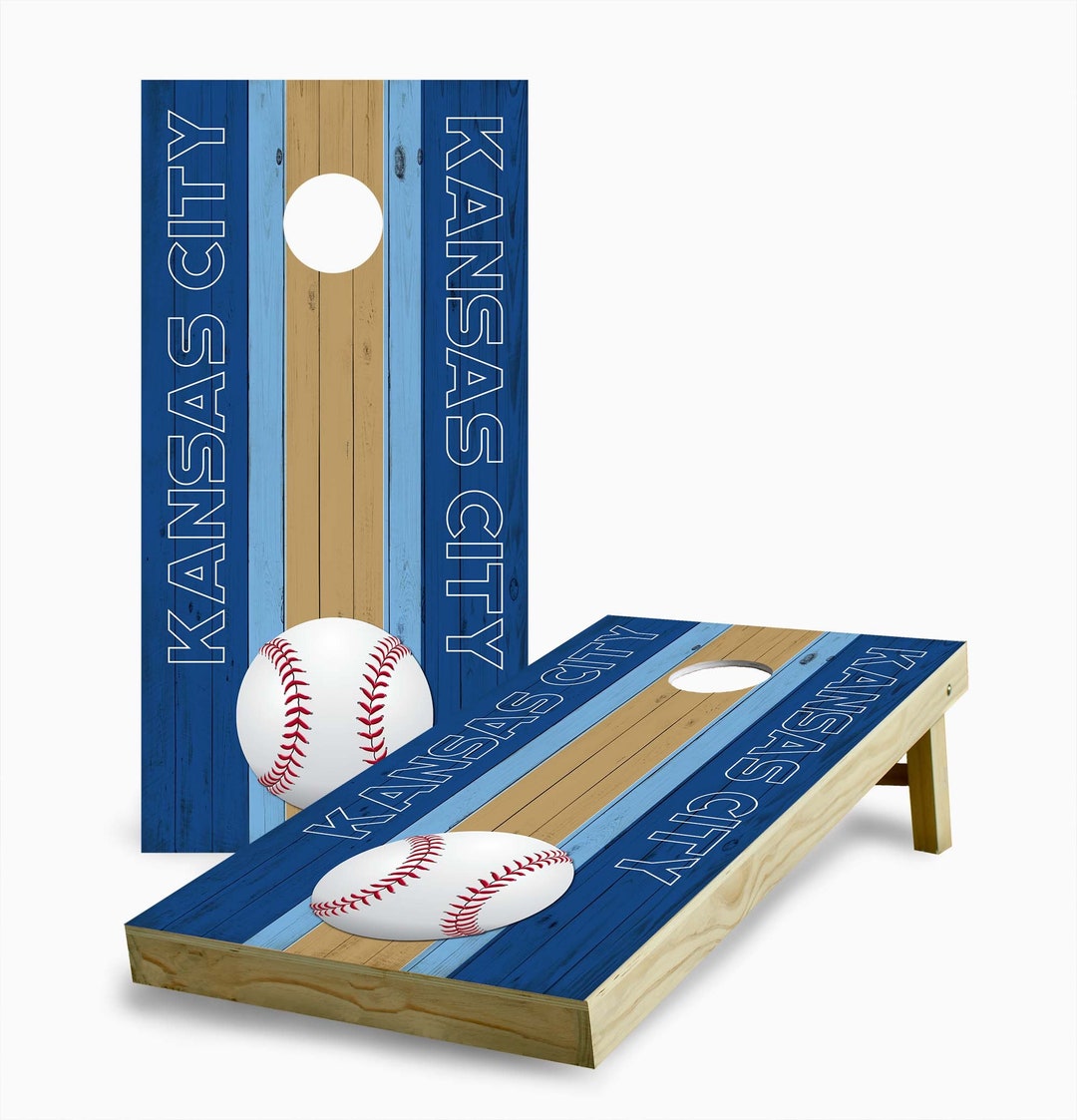 Kansas City Baseball MLB Team Cornhole Set With Bags Custom Cornhole ...