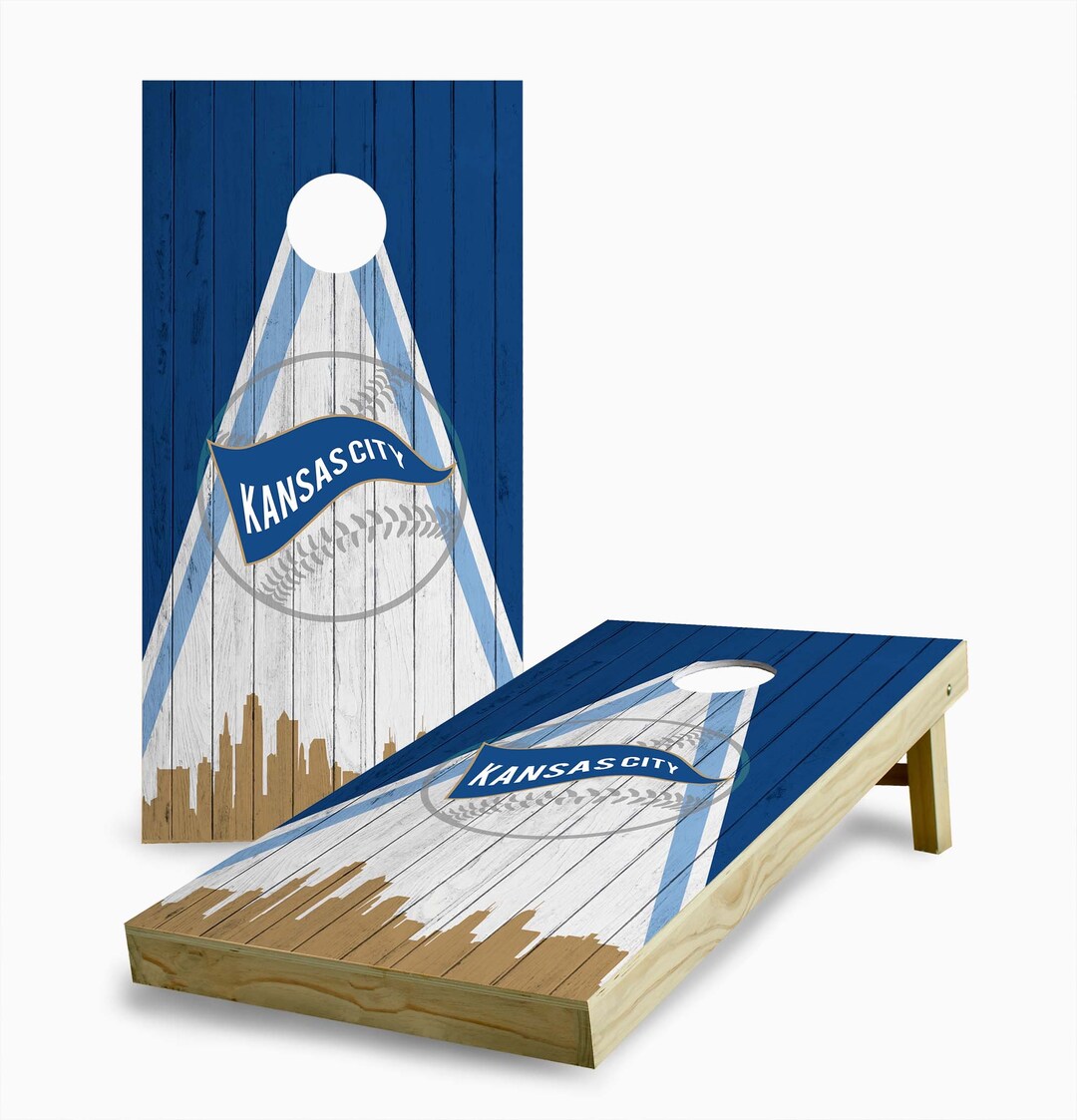 Kansas City MLB Team Cornhole Set With Bags Custom Cornhole Game ...