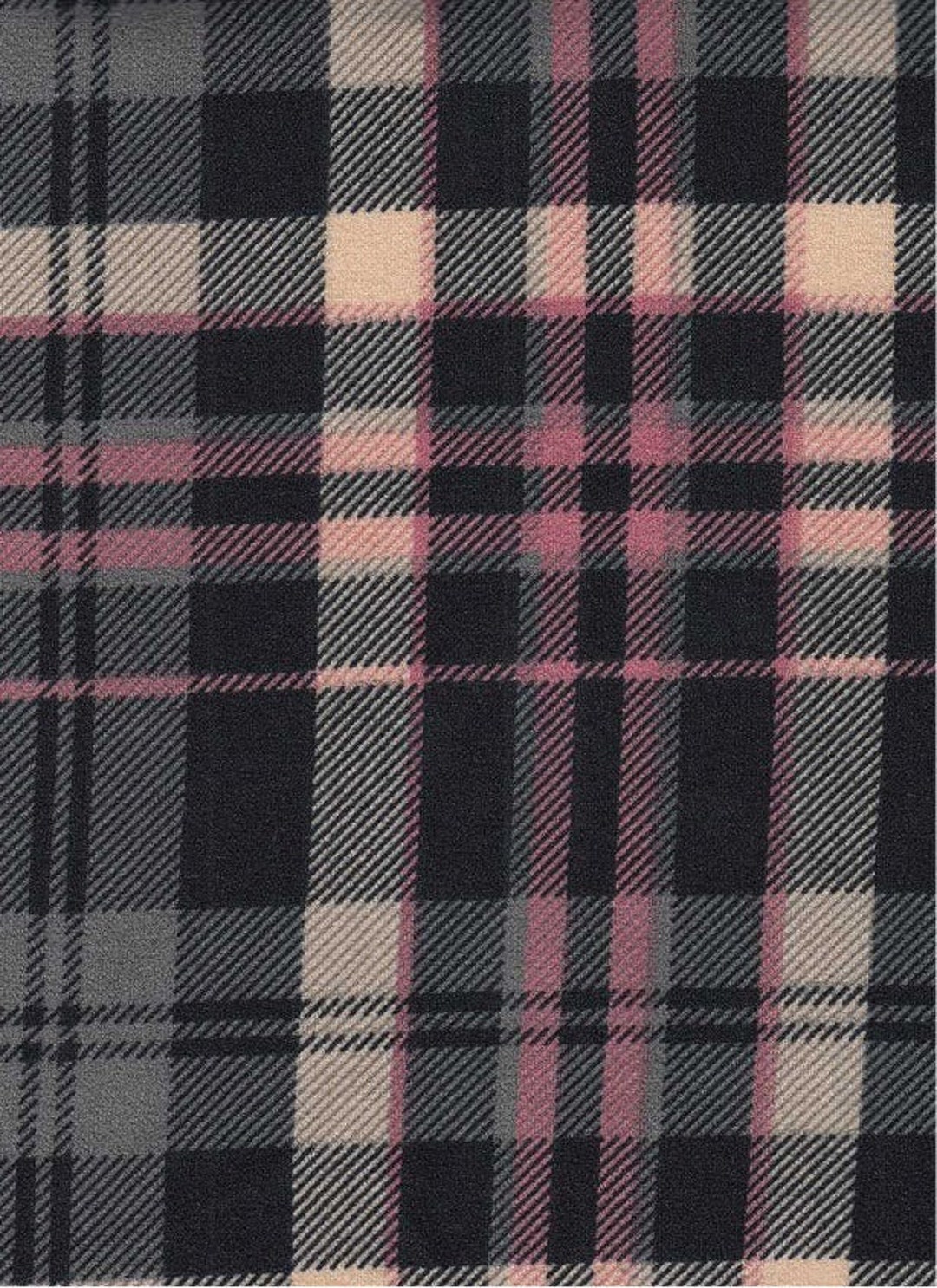Blush/black Plaid Techno Crepe by the Yard Quick Shipping - Etsy