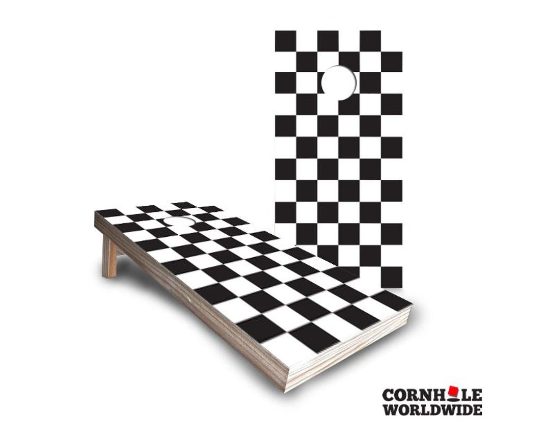 Custom Checkered Pattern Cornhole Boards for Lawn Game - Outdoor ...