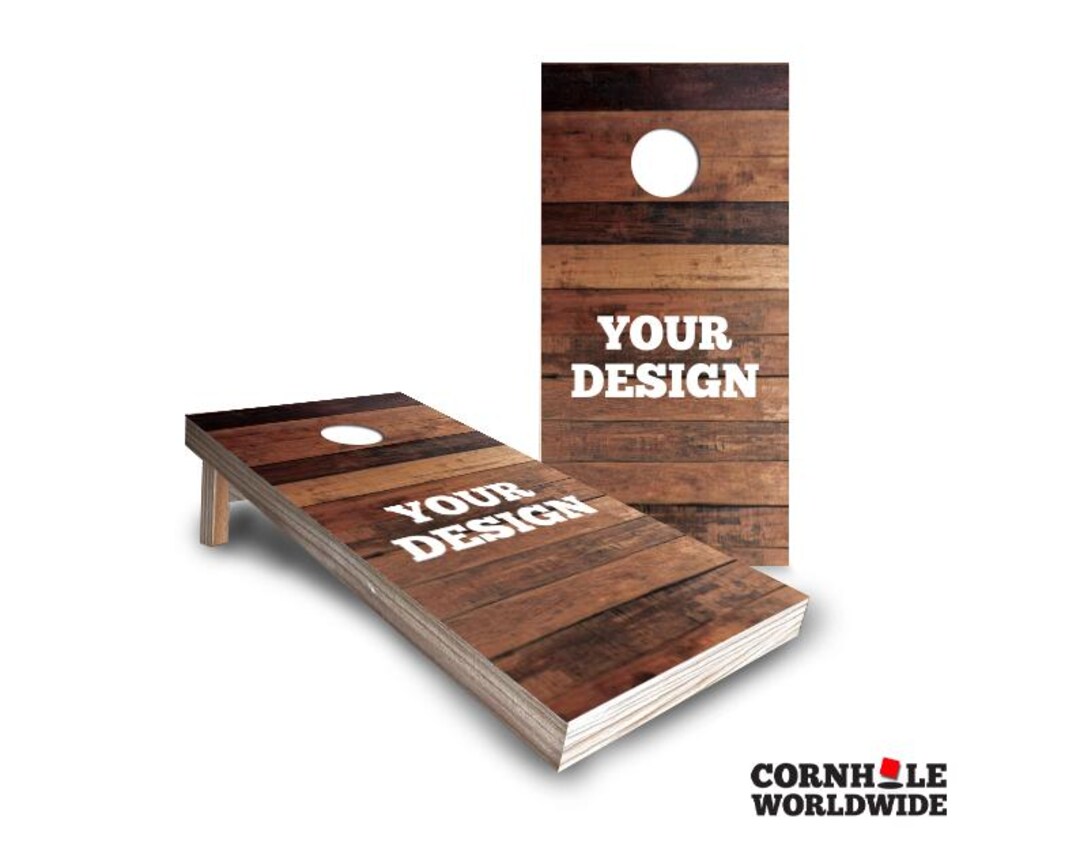 Cornhole Boards Lawn Games for Wedding – Custom Rustic Stained Outdoor ...