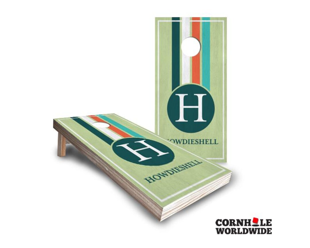 Cornhole Board Office Lawn Party Game – Custom Initial & Last Name Corn ...