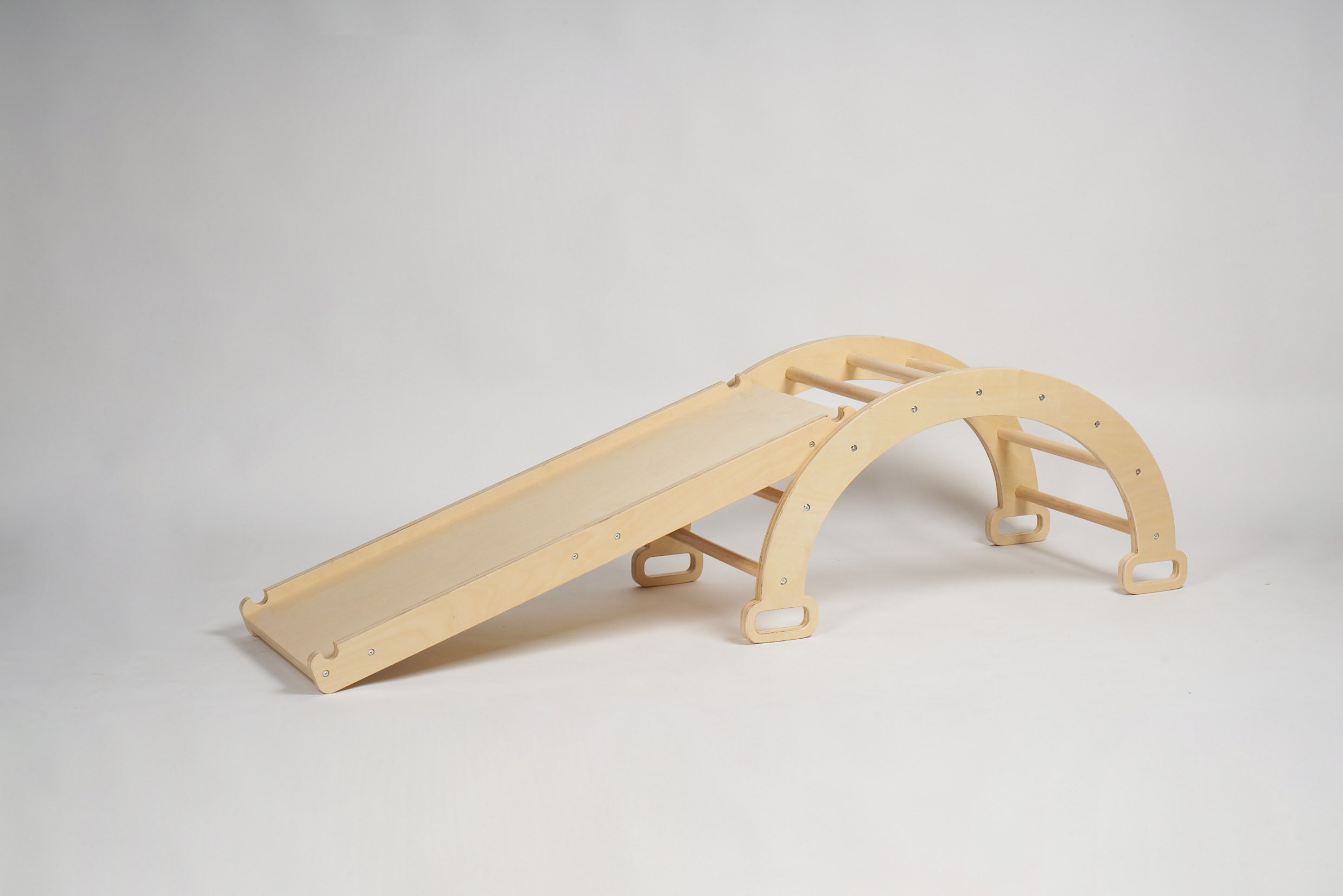 Ships Same Day! Foldable Wooden Triangle With Wooden Slide/rock Wall ...