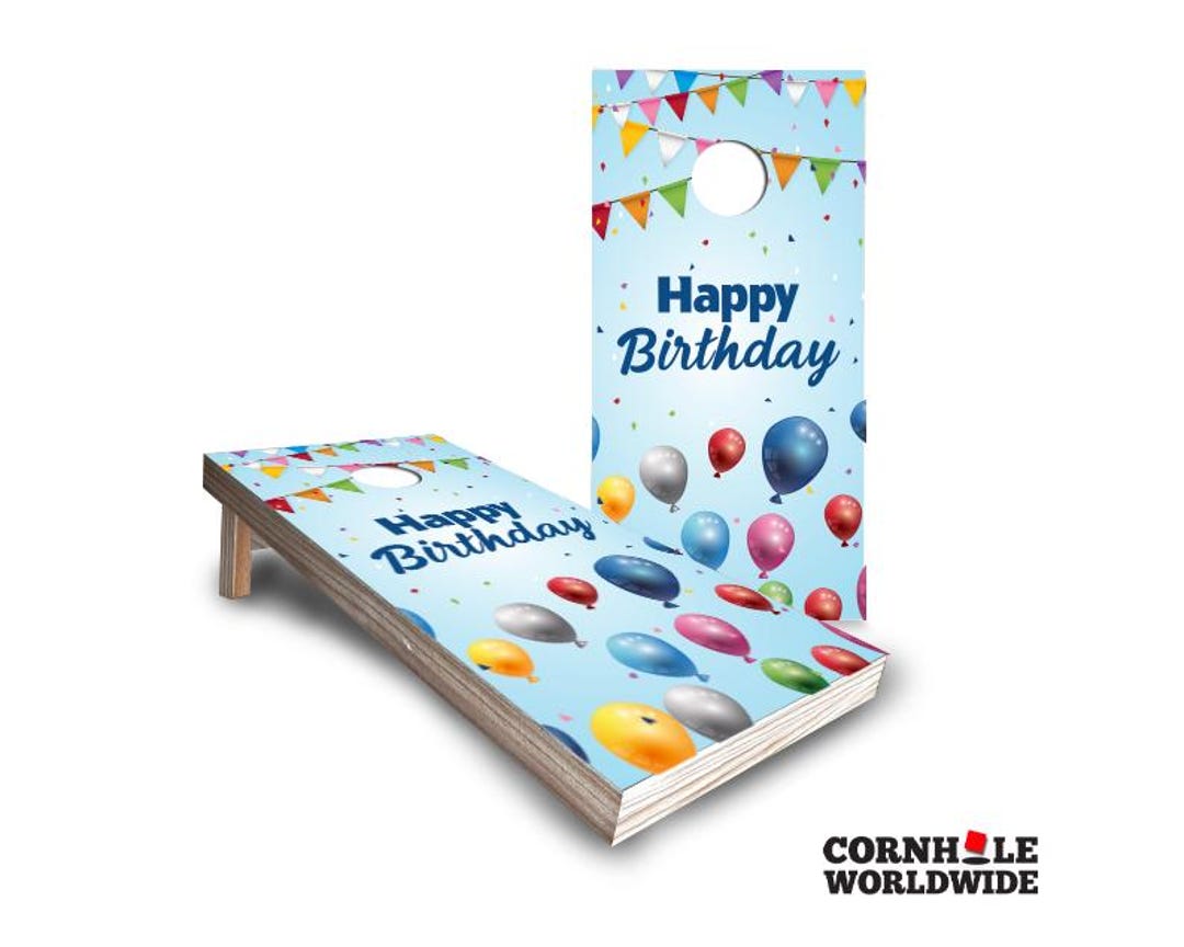 Happy Birthday Cornhole Boards With Bags – Custom Birthday Party ...