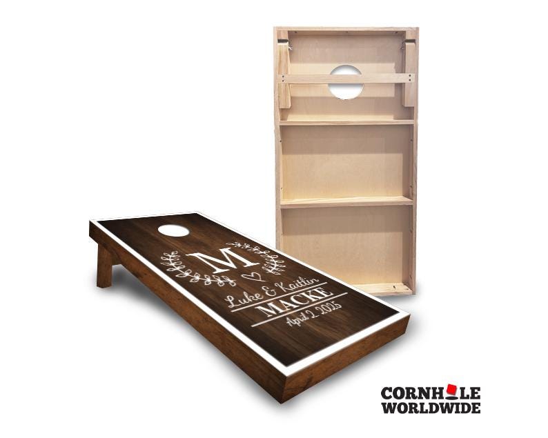 Wedding Favors Outdoor Corn Hole Boards Game – Custom Initial, Names ...
