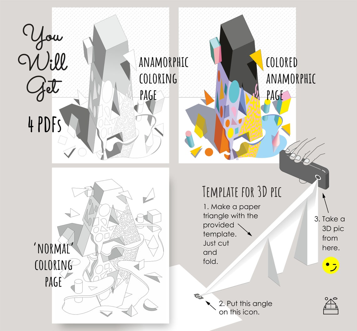 Optical Illusion 3D Art Coloring Page Anamorphic Art - Etsy UK