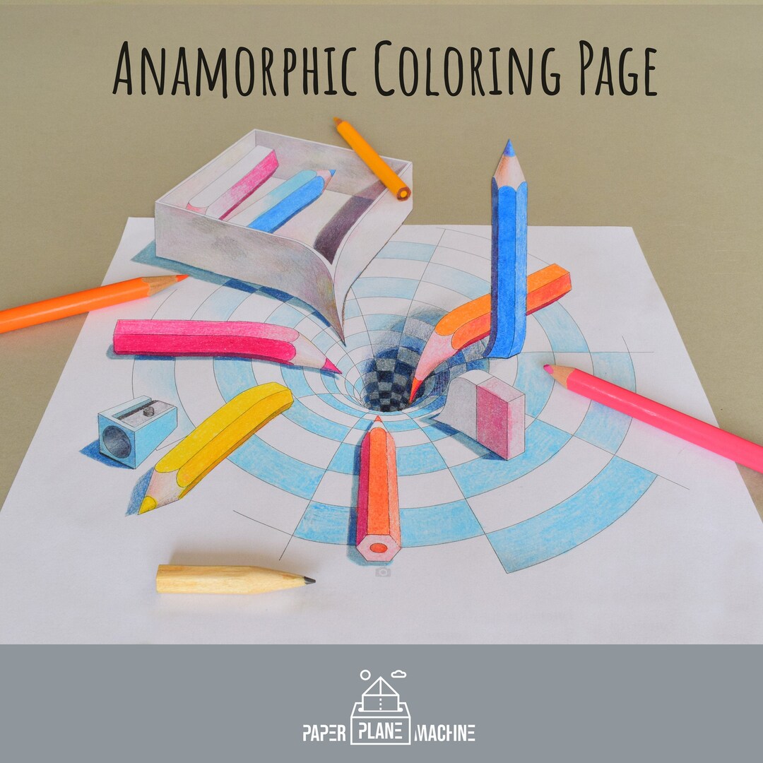 Optical Illusion - 3D Art Coloring Page, Anamorphic Art, Coloring Pages ...