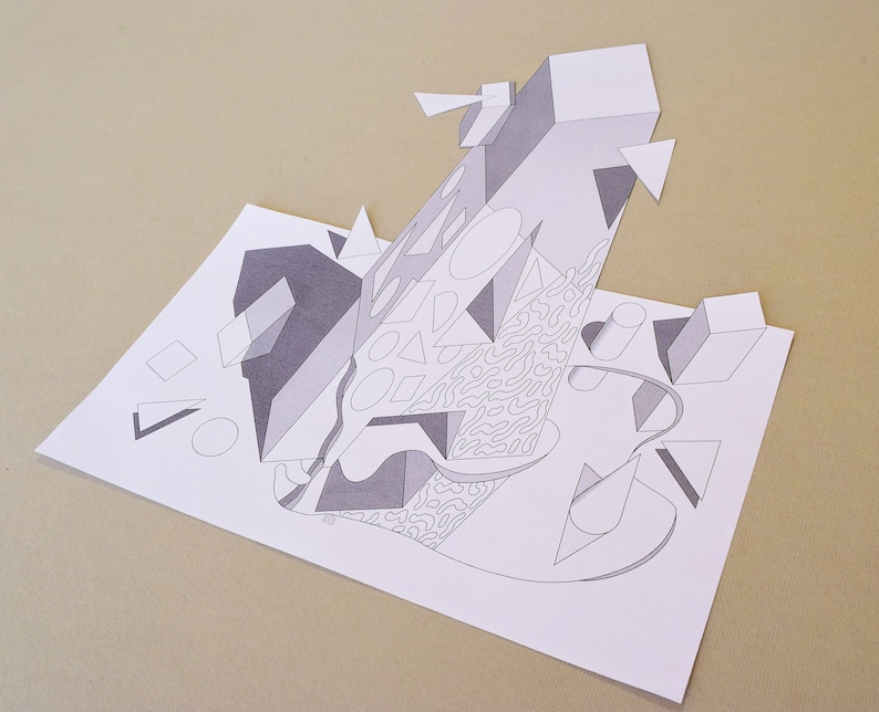 Optical Illusion 3D Art Coloring Page Anamorphic Art - Etsy UK
