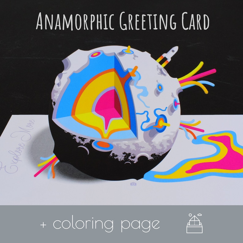 Optical Illusion Coloring Pages Greeting Card, 3D Art, Anamorphic Art ...