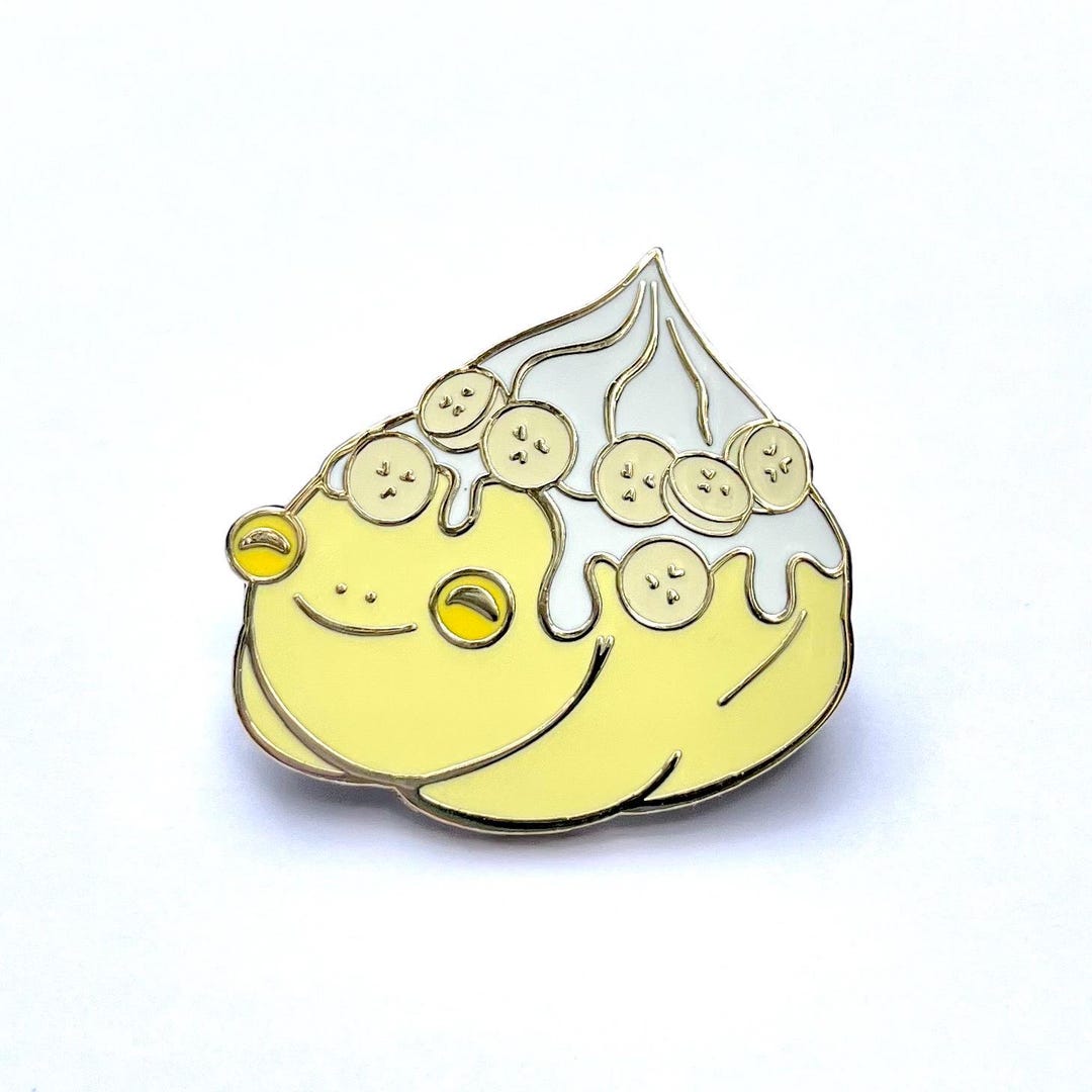 Banana Creme Frog Enamel Pin | Gold-plated Food Frog Lapel Pin - Etsy