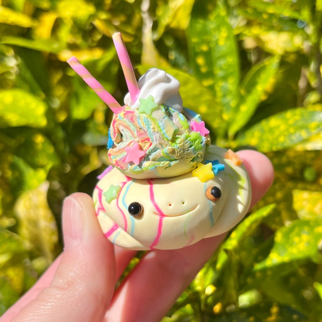 Rainbow Sundae Blob Frog (A) | Polymer Clay Frog Sculpture - Etsy