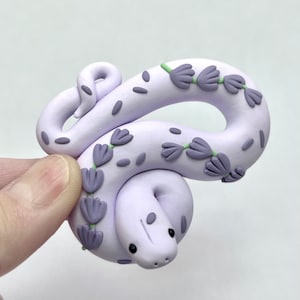 Lavender Snake | Polymer Clay Snake Sculpture - Etsy