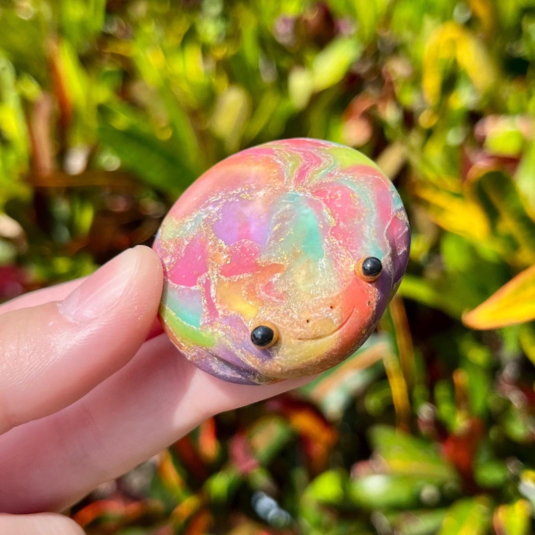 Gilded Rainbow Crystal Frog | Polymer Clay Frog Figurine - Etsy