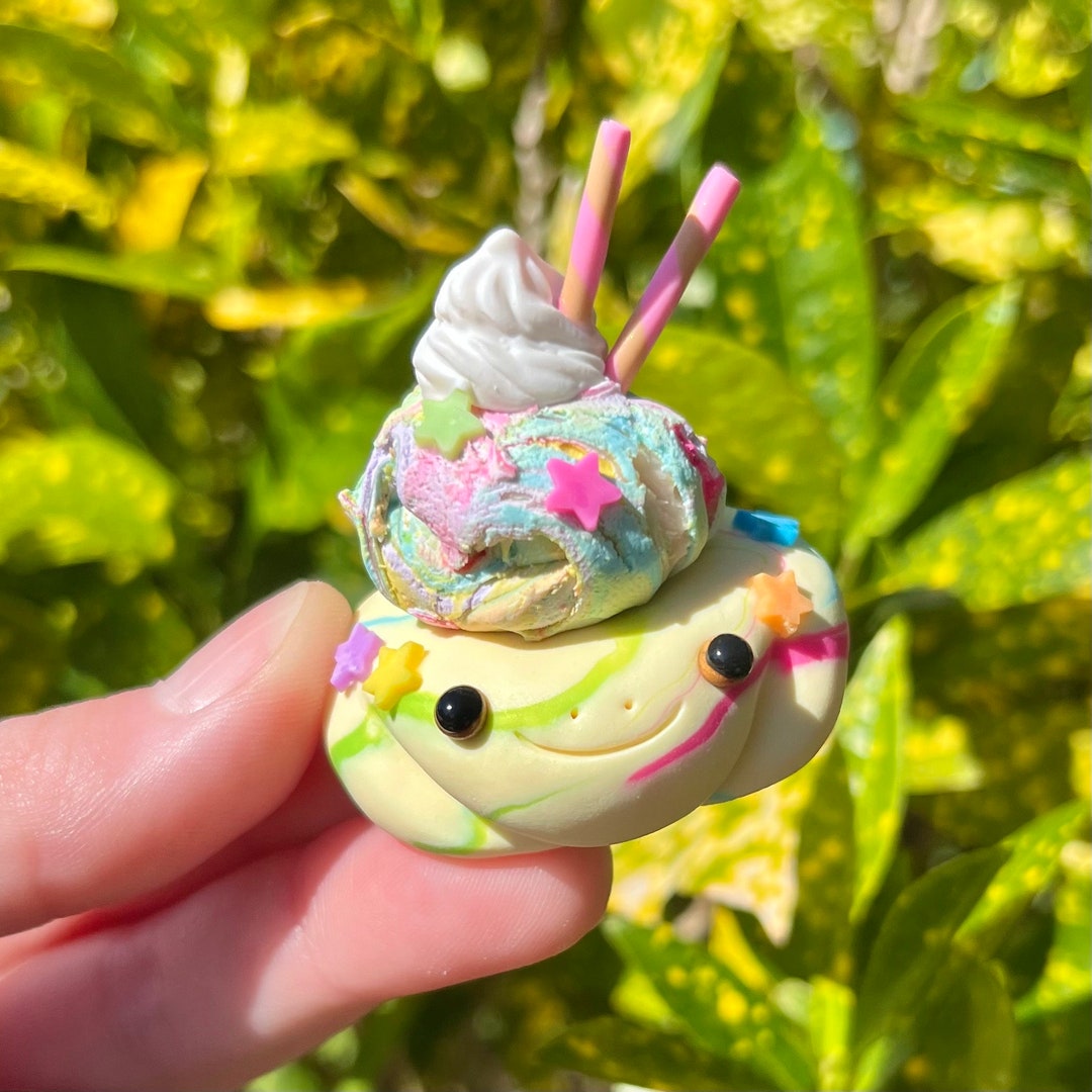 Rainbow Sundae Blob Frog B Polymer Clay Frog Sculpture - Etsy