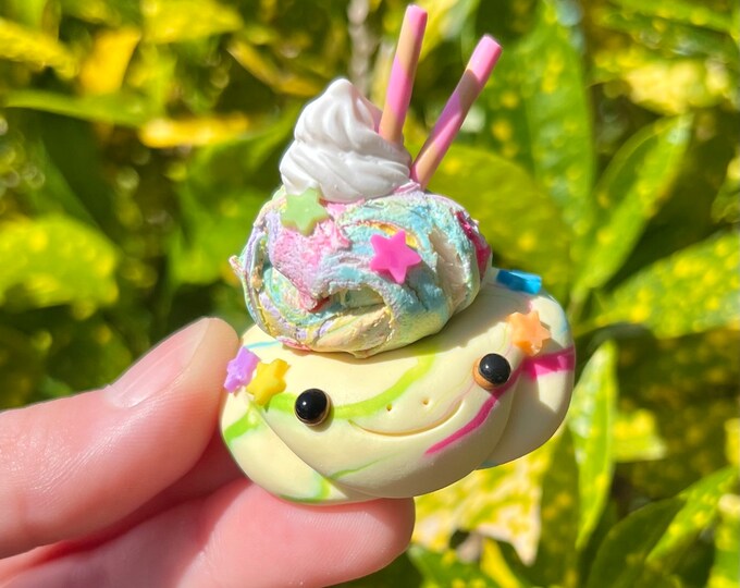 Rainbow Sundae Blob Frog (B) | Polymer Clay Frog Sculpture - Etsy