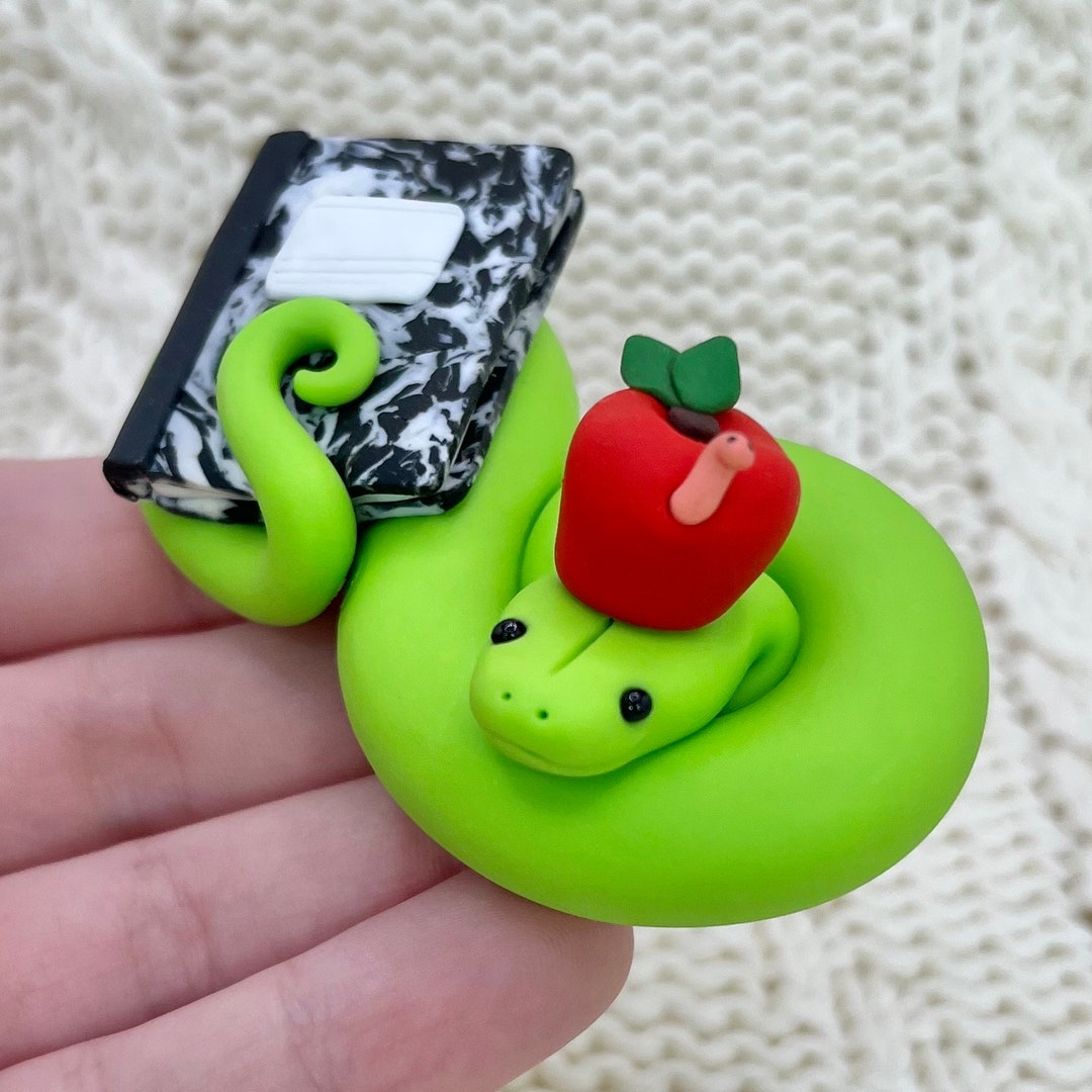 Back to School Snake Polymer Clay Snake Sculpture - Etsy