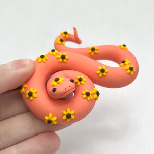 Black-eyed Susan Snake blush Pink Body Polymer Clay Snake Sculpture - Etsy