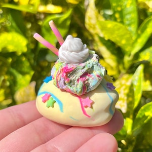 Rainbow Sundae Blob Frog B Polymer Clay Frog Sculpture - Etsy