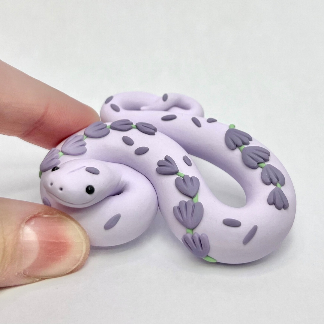 Lavender Snake | Polymer Clay Snake Sculpture - Etsy