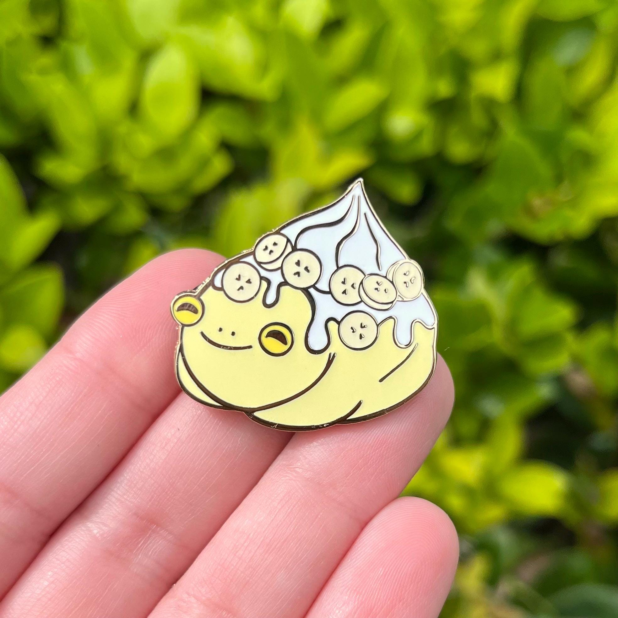 Banana Creme Frog Enamel Pin | Gold-plated Food Frog Lapel Pin - Etsy