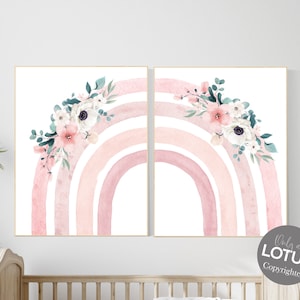 Nursery Decor Rainbow, Boho Rainbow Set, Blush Nursery, Nursery Decor ...