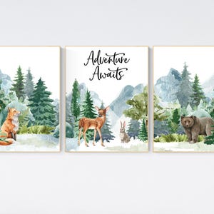 Nursery Decor Woodland, Mountain Wall Art, Tree Nursery Decor ...