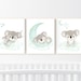 Koala Nursery Mint Nursery Moon and Stars Mint Green - Etsy