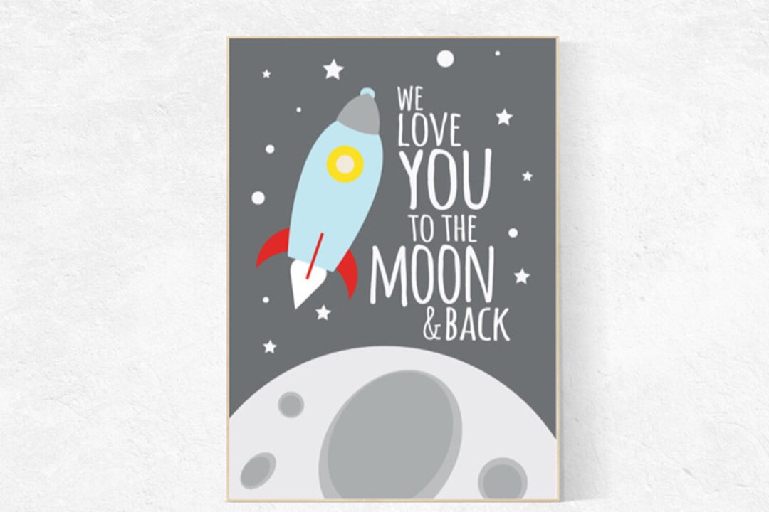 Space Nursery Decor, Love You to the Moon and Back, Kids Room Decor ...