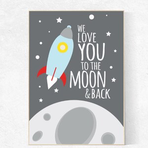 Space Nursery Decor, Love You to the Moon and Back, Kids Room Decor ...