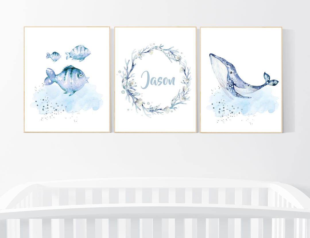 Nursery Decor Boy Ocean, Nursery Decor Boy Nautical, Sea Theme Nursery ...
