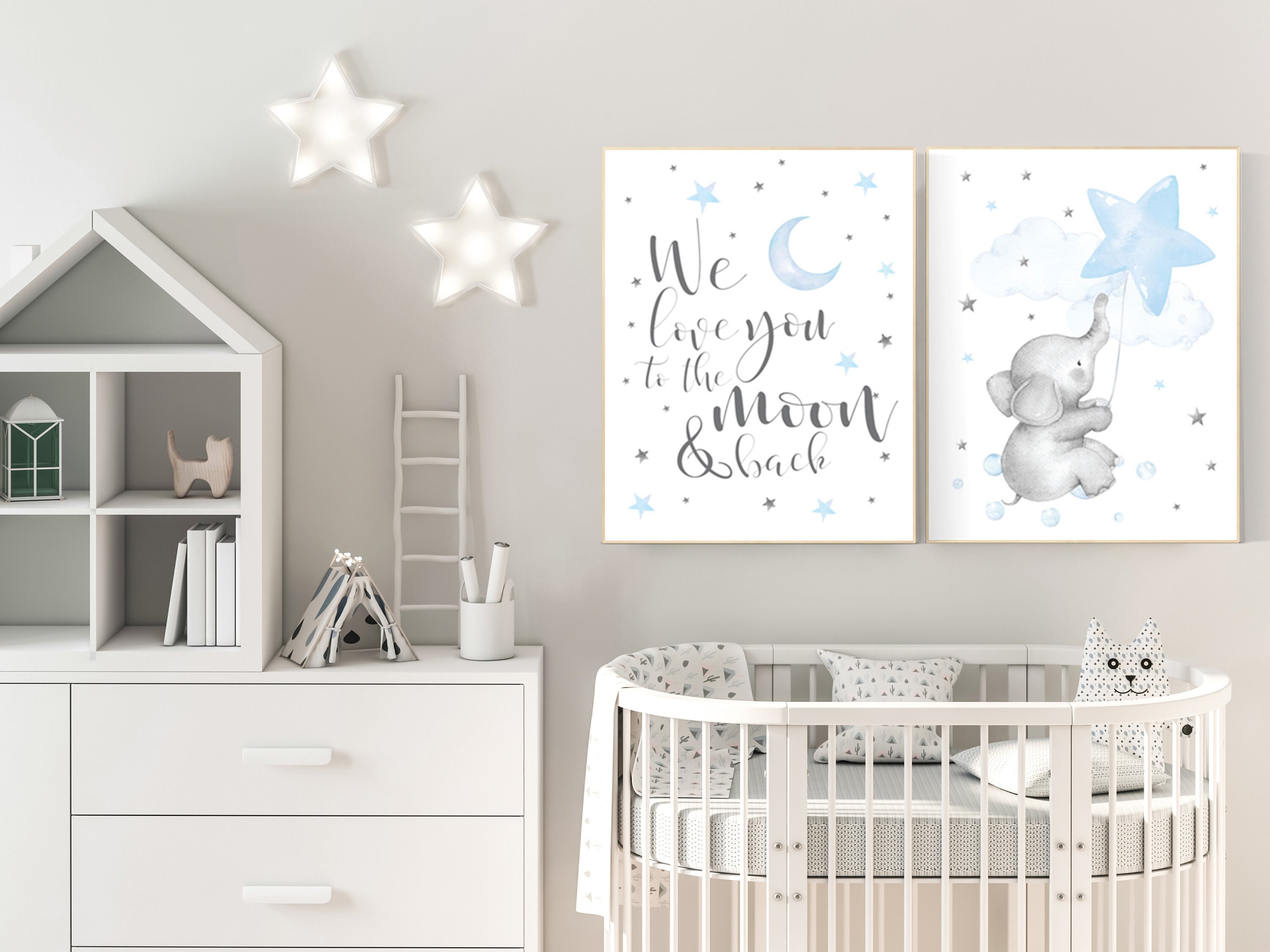 Nursery Decor Boy Elephant Nursery Wall Art Elephant Baby Room Decor