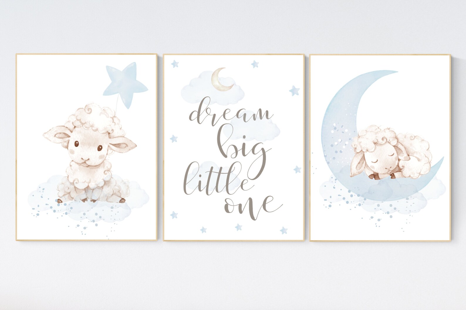 Sheep Nursery Decor Blue Grey Nursery Nursery Decor Lambs - Etsy