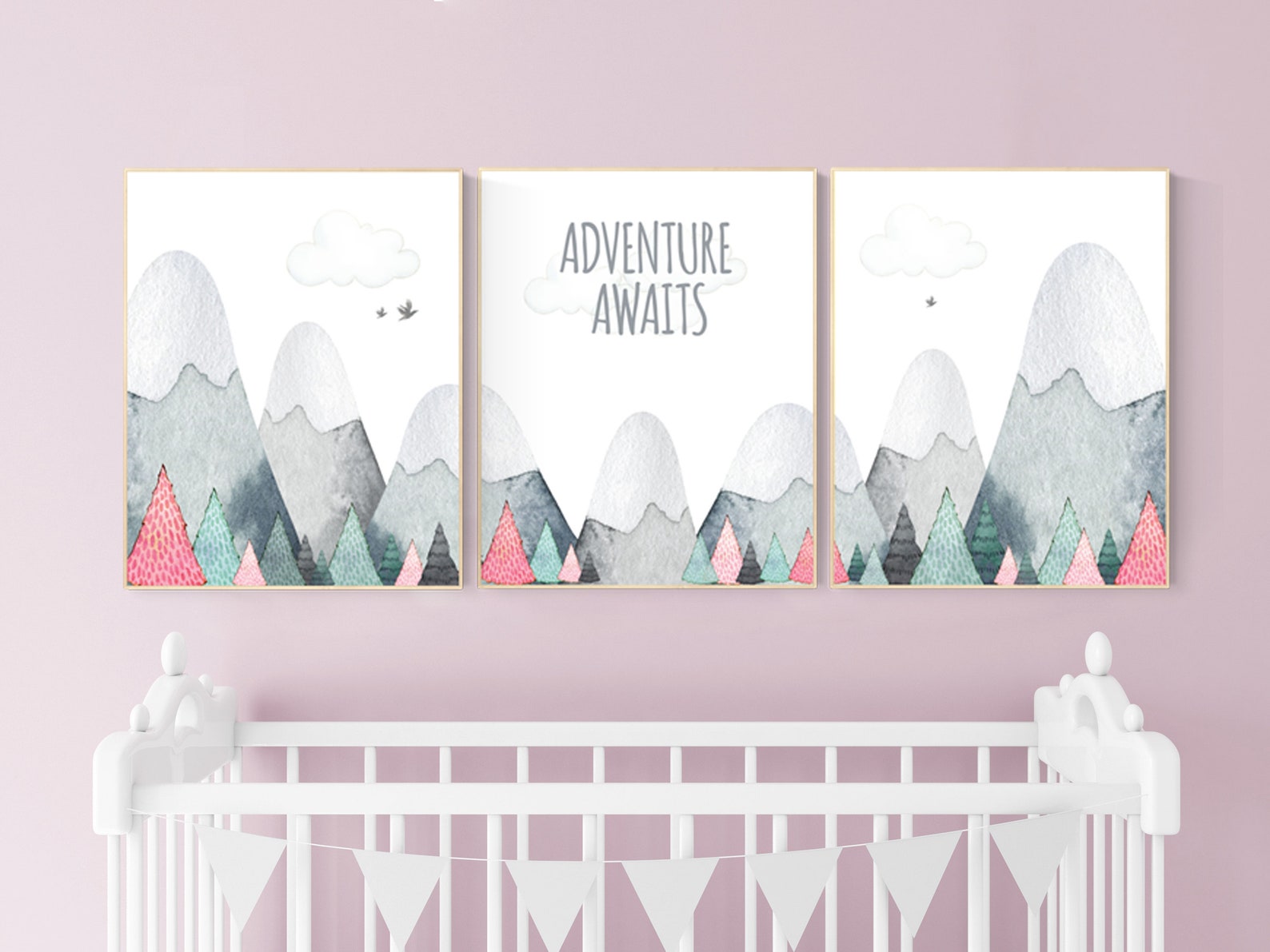 Nursery Decor Girl Mountain Adventure Nursery Adventure | Etsy