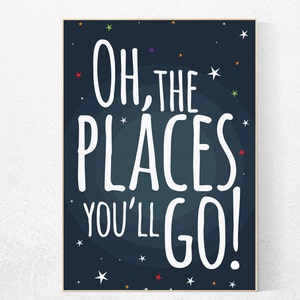 Oh the Places You'll Go, Outer Space Nursery Wall Art, Navy Space ...