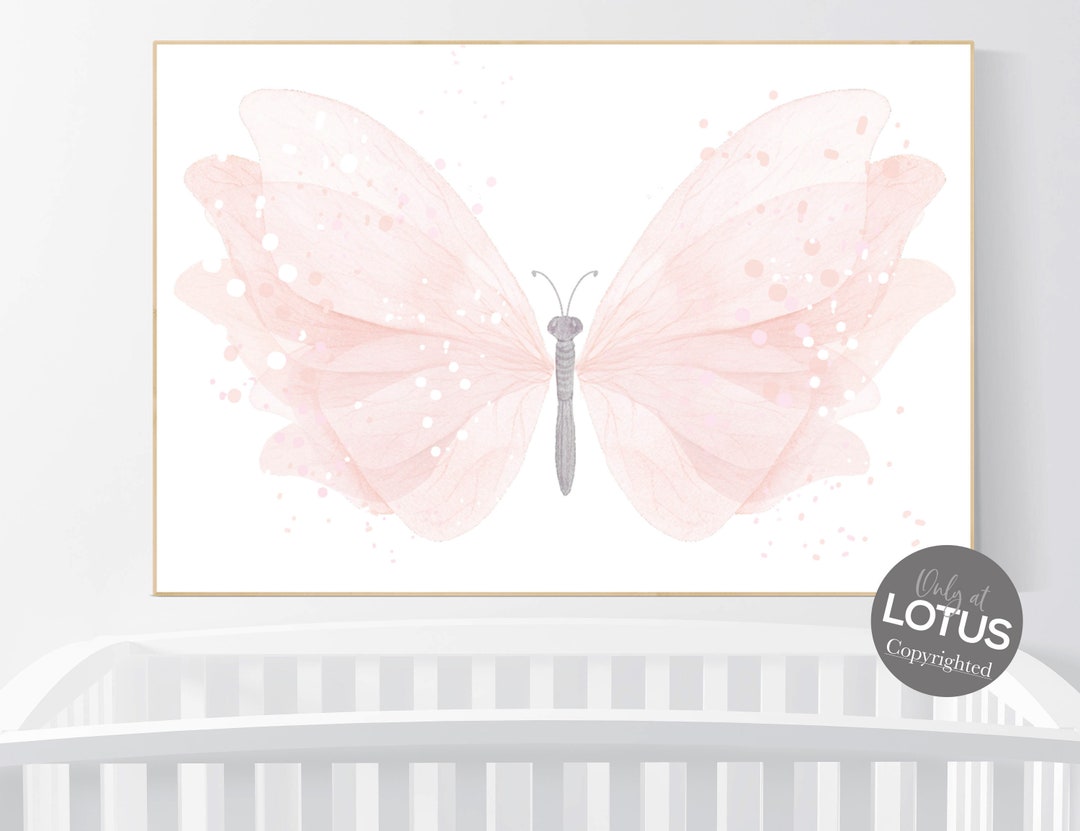Nursery Decor Girl Butterfly, Blush Pink Butterfly, Butterfly Nursery ...