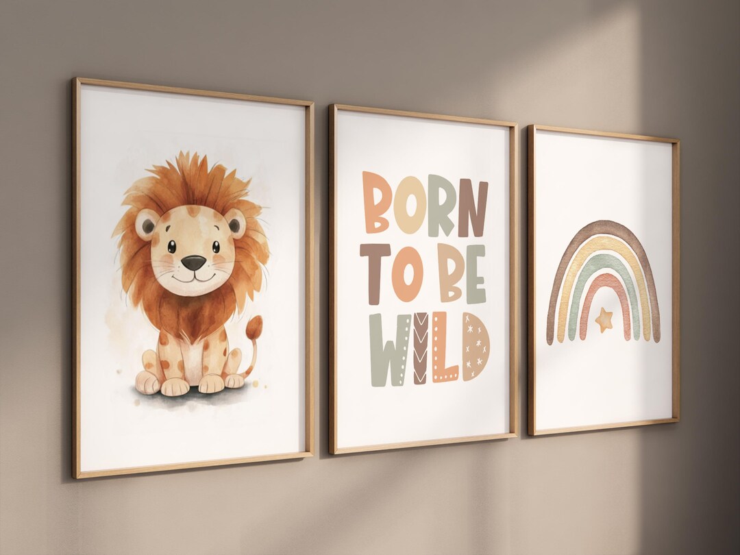 Lion Prints, Lion Nursery, Safari Animal Wall Art, Lion Family Decor ...