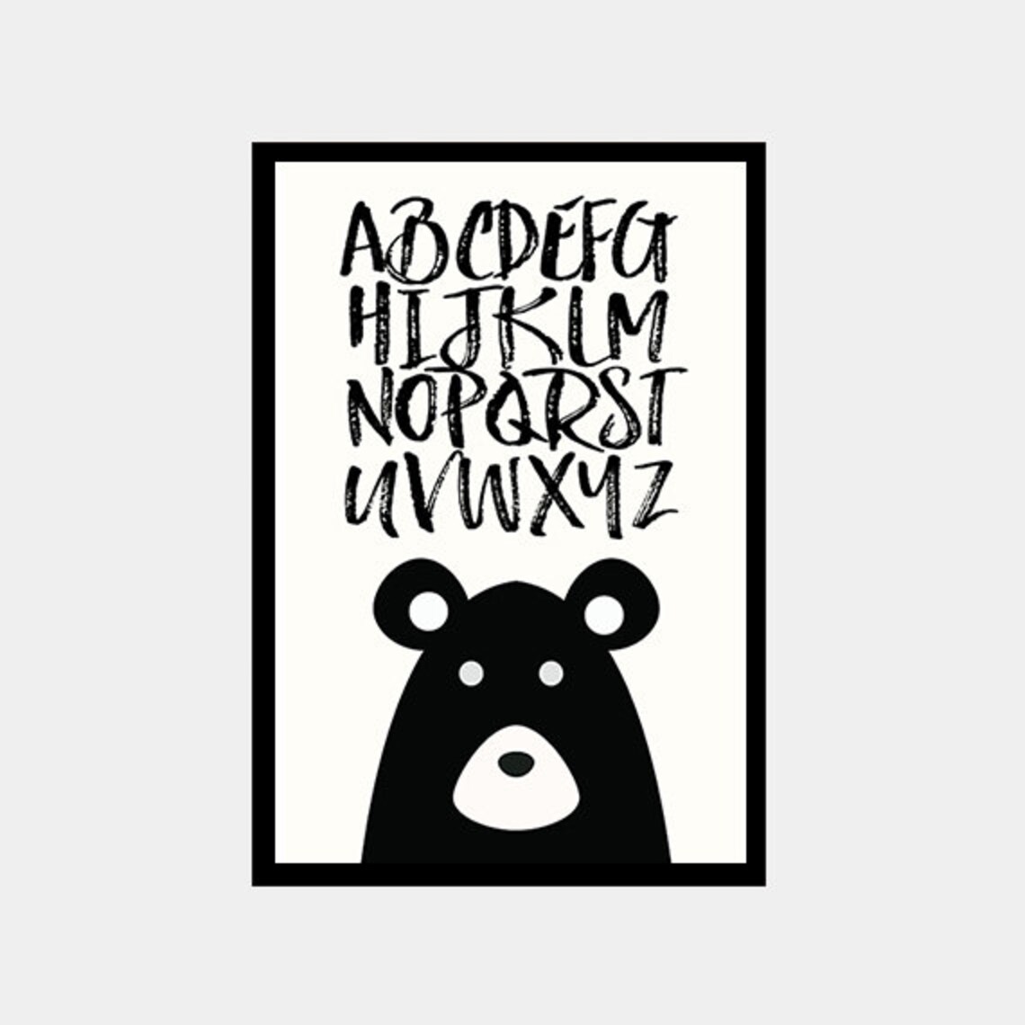 Nursery Bear Nursery Alphabet Bear Nursery Decor Bear | Etsy