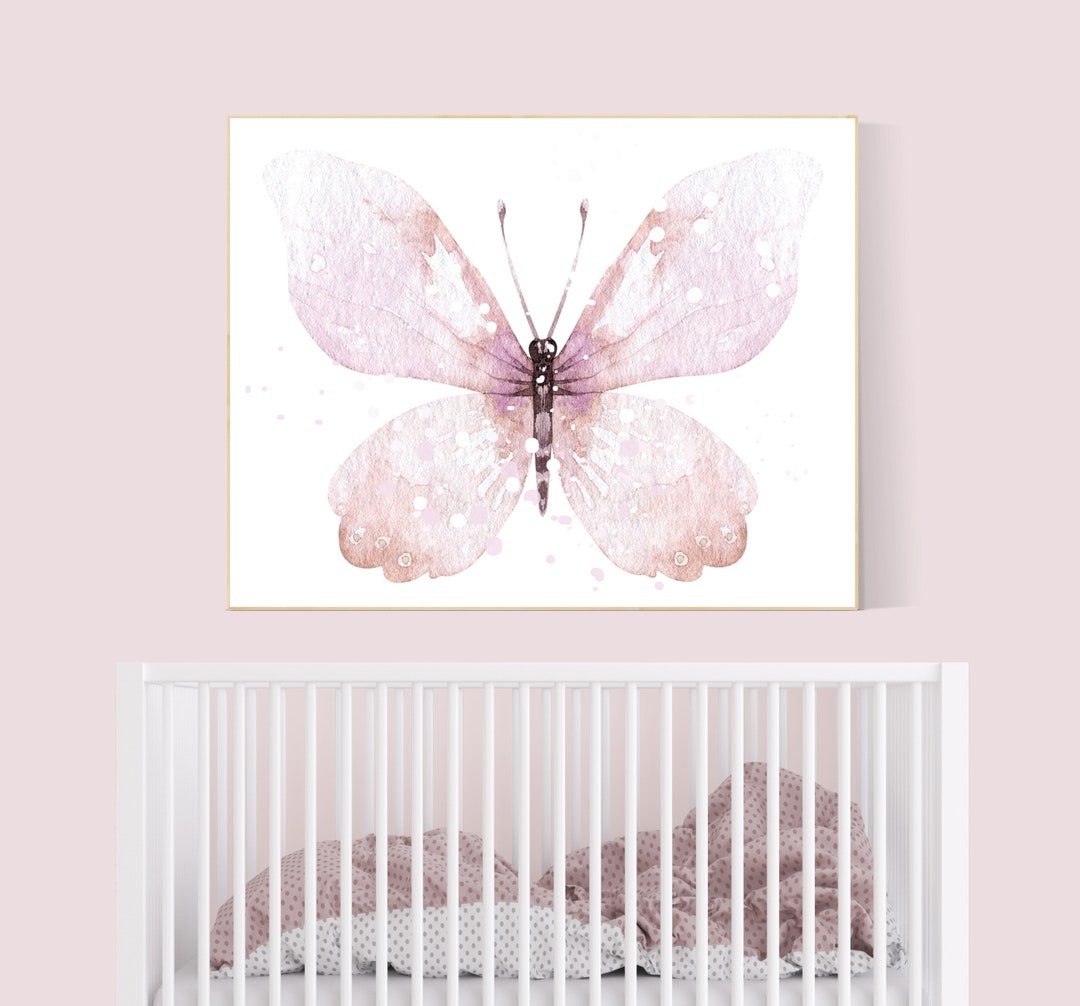 Nursery Decor Girl Butterfly, Pink Butterfly, Butterfly Nursery Art ...