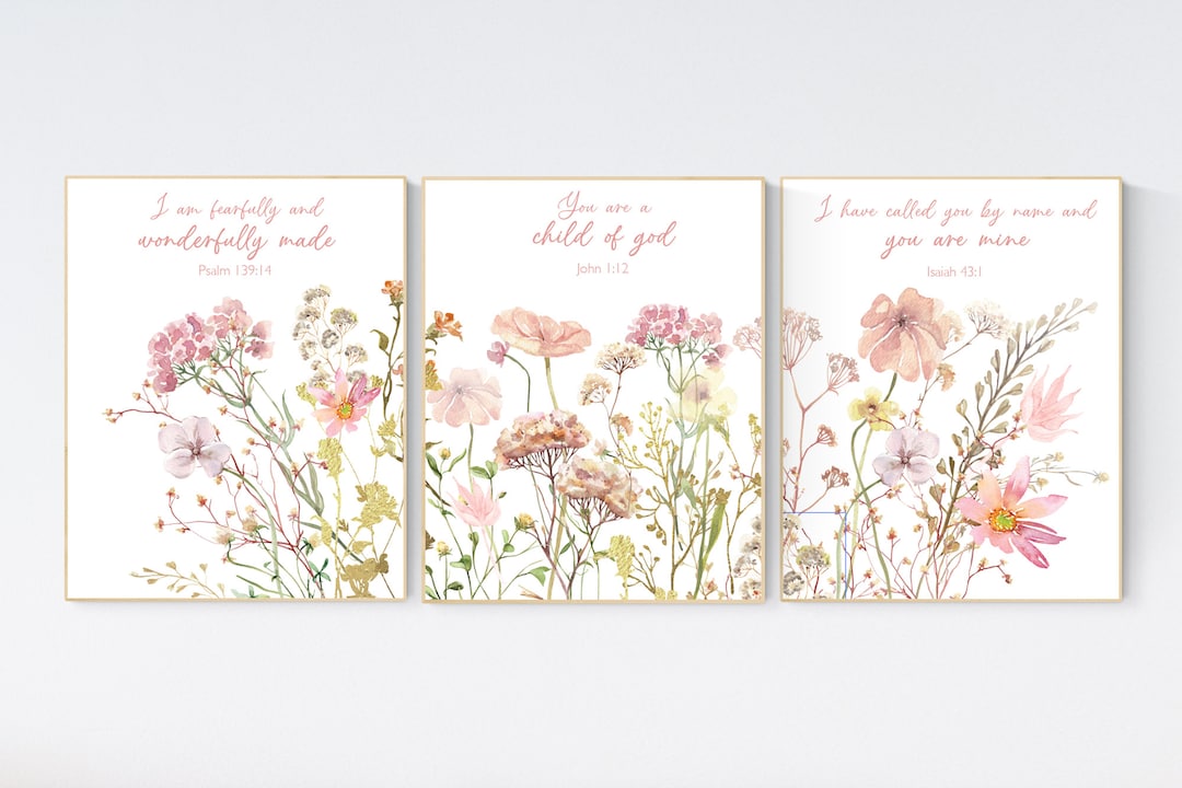 Boho Nursery Wall Art, Wildflower Nursery Decor, Floral Nursery, Girl ...
