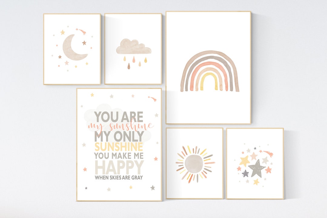 Nursery Decor Neutral, Gender Neutral, Rainbow Nursery , Neutral ...