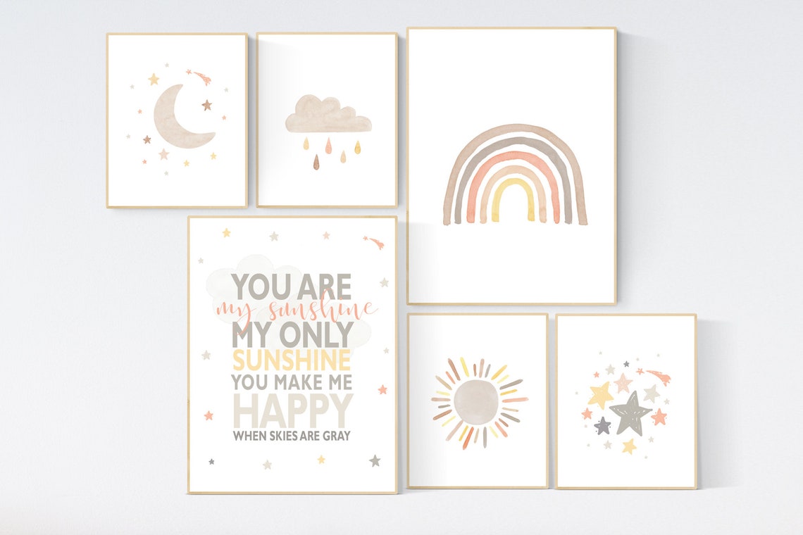 Nursery Decor Neutral Gender Neutral Rainbow Nursery - Etsy