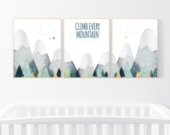 Watercolor Mountains Art Print 8x10, Mountain Nursery Decor Wall Art ...