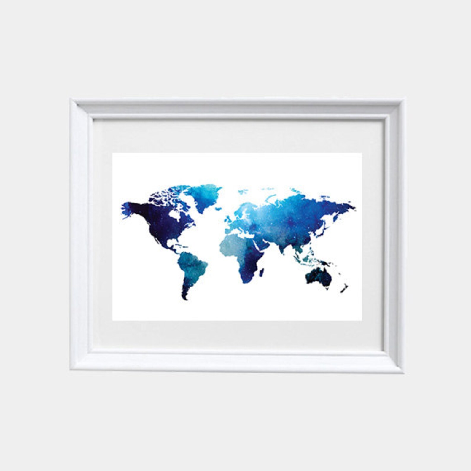 World Map Wall Art Blue Navy World Map Nursery Print - Etsy