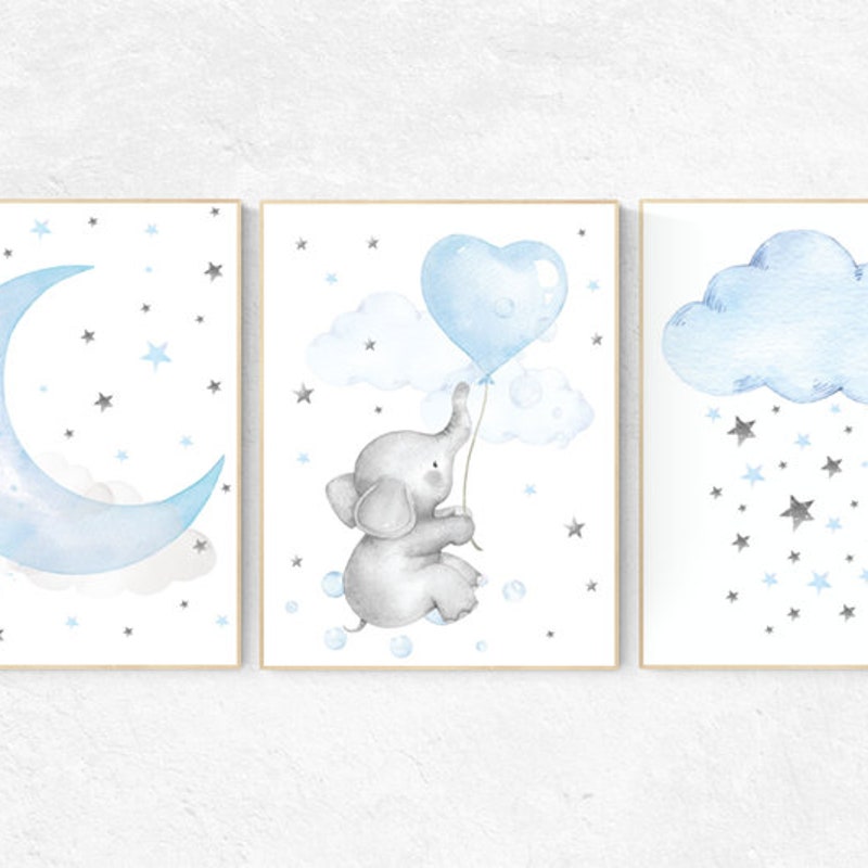 Blue Gray Elephant - Etsy