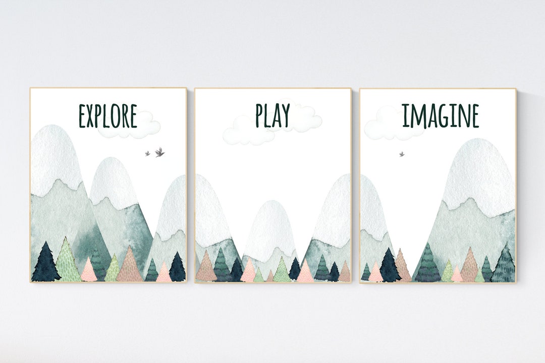 Mountain Nursery Decor Prints: Adventure Theme, Woodland Art - Etsy