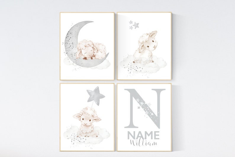 Sheep Nursery Decor Gray Nursery Decor Nursery Decor Lambs - Etsy