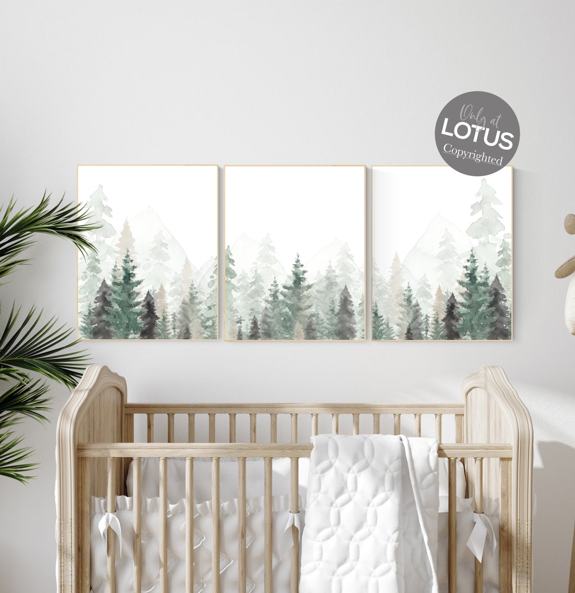 Nursery Decor Mountain Nursery Wall Art Tree Nursery Decor - Etsy